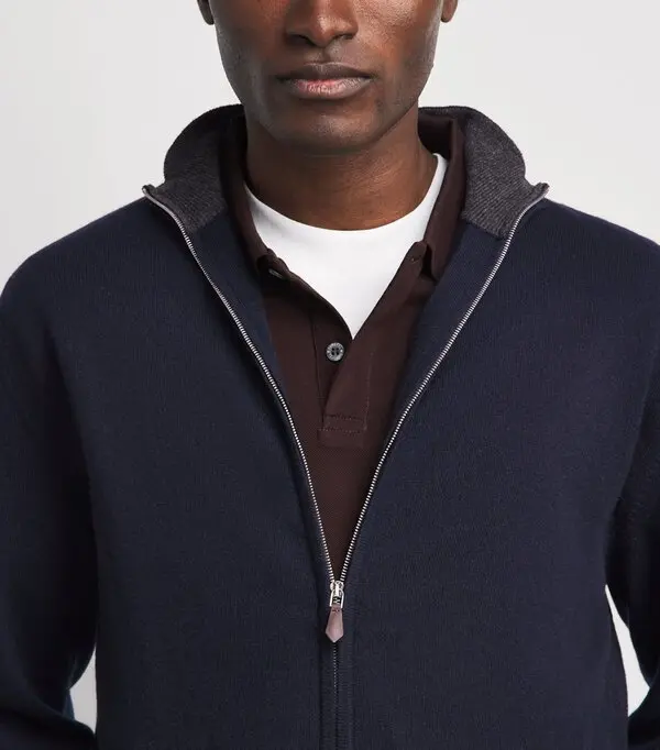 N.peal Organic Cashmere Knightsbridge Zip-up Cardigan