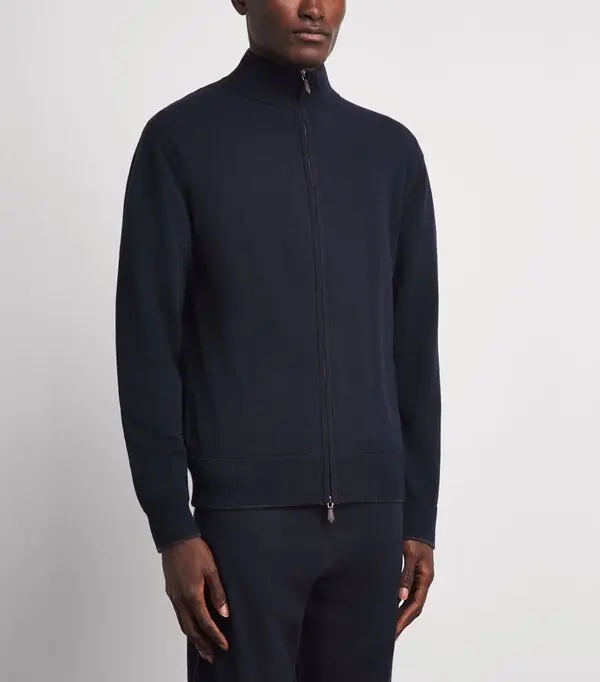 N.peal Organic Cashmere Knightsbridge Zip-up Cardigan