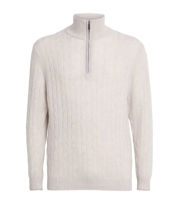 N.peal Organic Cashmere Albemarle Half-zip Sweater