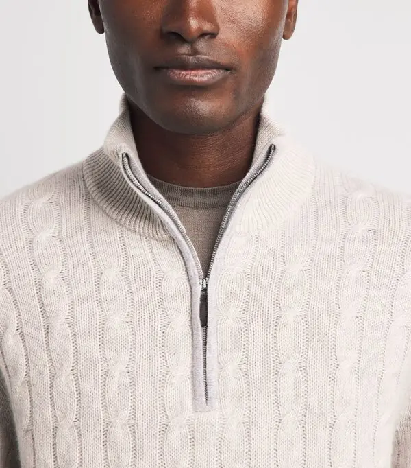 N.peal Organic Cashmere Albemarle Half-zip Sweater