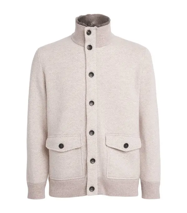 N.peal Cashmere Herringbone Jacket