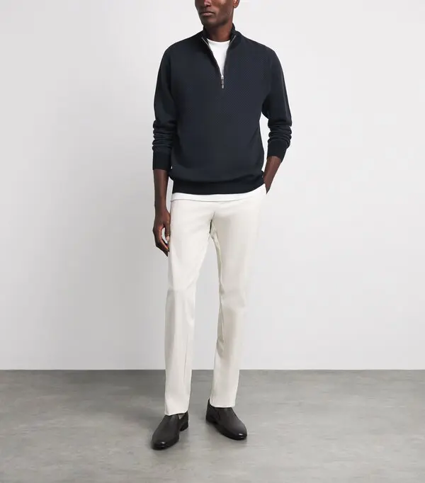 N.peal Cashmere Quarter-zip Temple Sweater