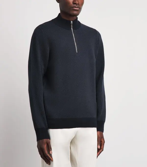 N.peal Cashmere Quarter-zip Temple Sweater