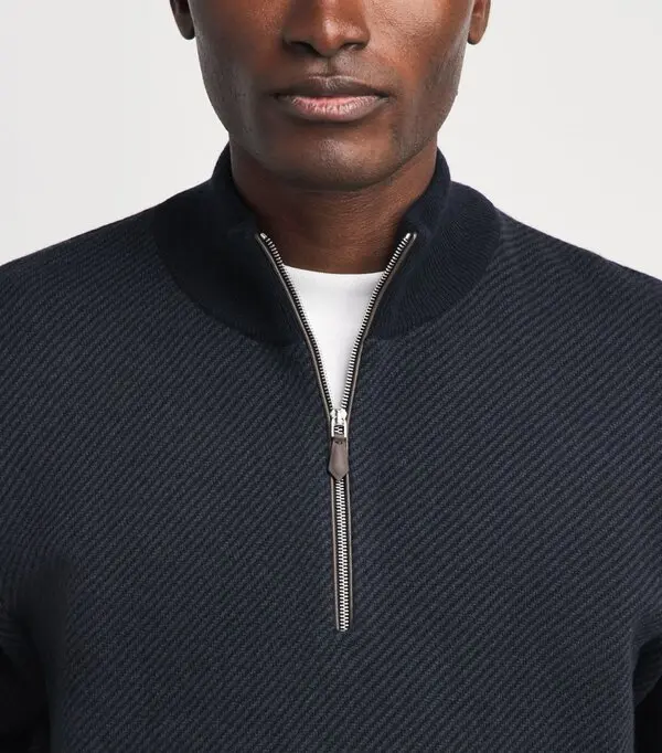 N.peal Cashmere Quarter-zip Sweater - Navy