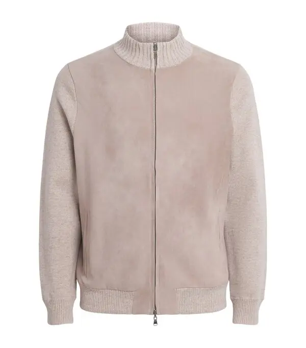 N.peal Suede-trim Cashmere Davos Jacket