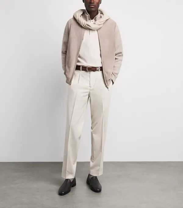 N.peal Suede-trim Cashmere Davos Jacket