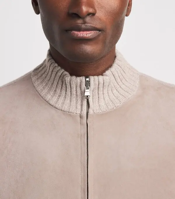 N.peal Suede-trim Cashmere Davos Jacket