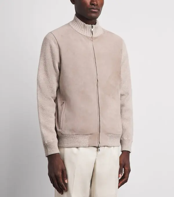 N.peal Suede-trim Cashmere Davos Jacket