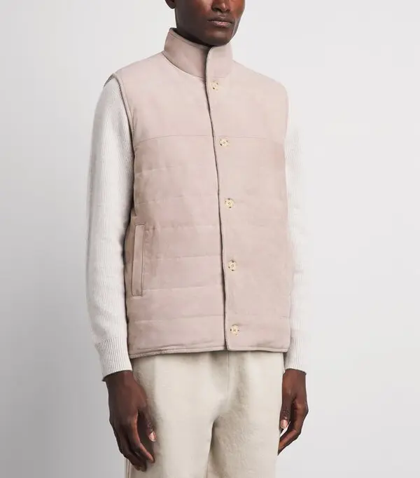 N.peal Reversible Organic Cashmere-suede Gilet