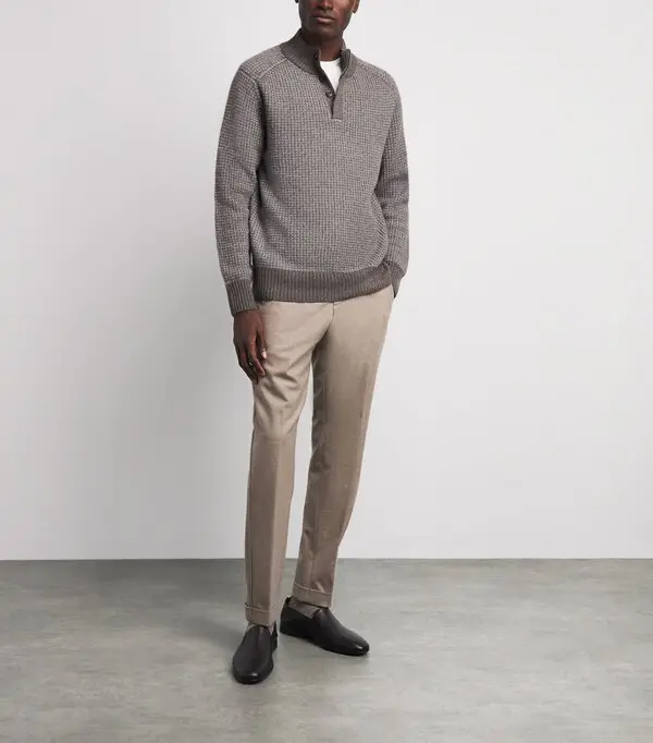 N.peal Organic Cashmere Button-up Sweater