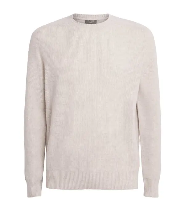N.peal Organic Cashmere Crew Neck Sweater - Grey