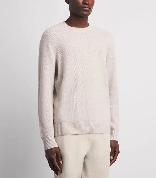 N.peal Organic Cashmere Crew Neck Sweater - Grey