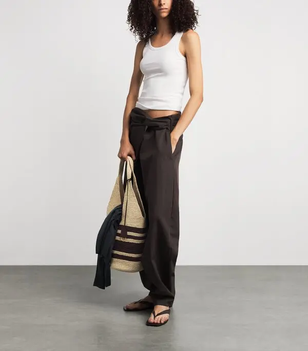 ANINE BING Raffia Stripe Leah Tote Bag