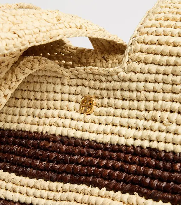 ANINE BING Raffia Stripe Leah Tote Bag