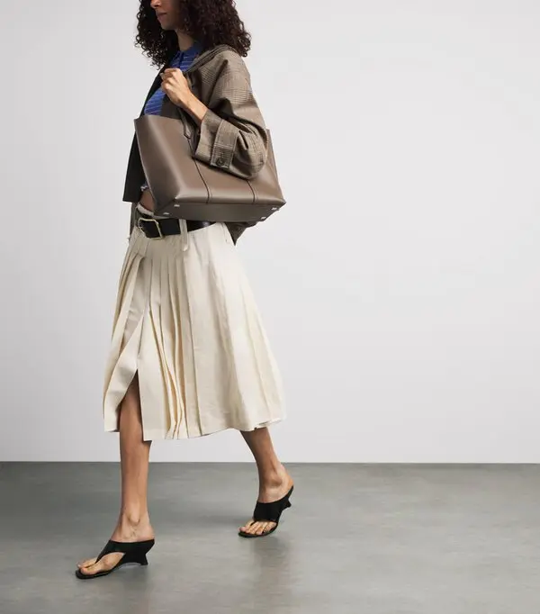 Tory Burch Perry Leather Tote Bag - Brown