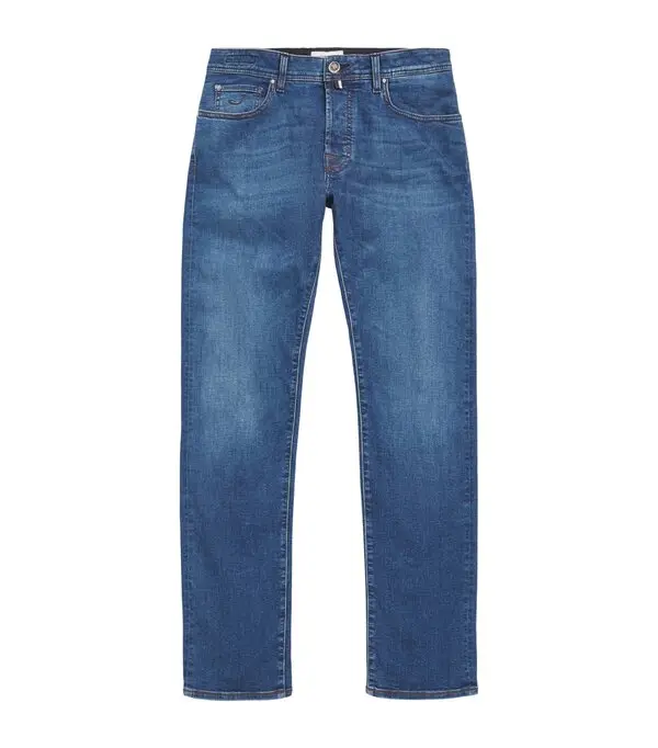 Jacob Cohen Limited Edition Tapered Jeans With Pony Hair Patch - Blue