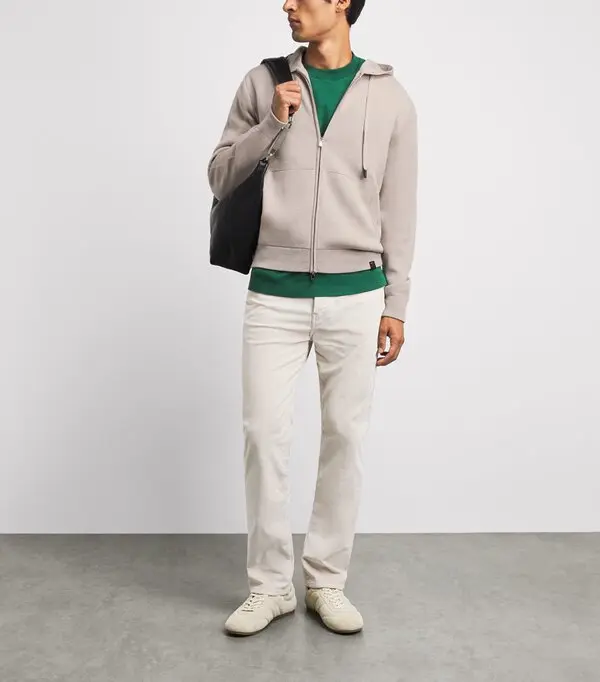 Jacob Cohen Wool-silk Knitted Zip-up Hoodie