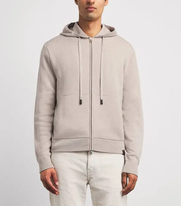 Jacob Cohen Wool-silk Knitted Zip-up Hoodie