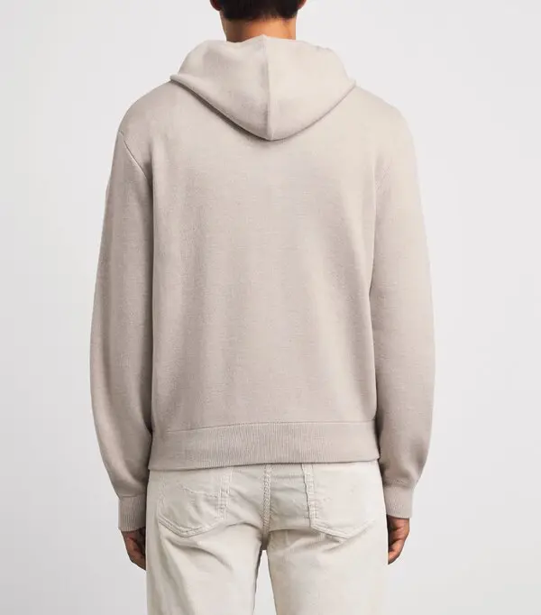 Jacob Cohen Wool-silk Knitted Zip-up Hoodie