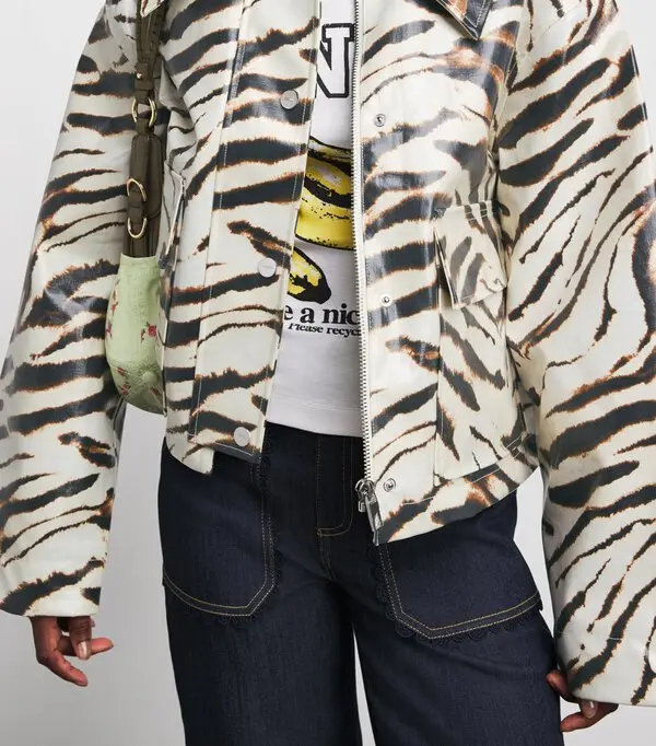 GANNI Laminated Zebra Jacket
