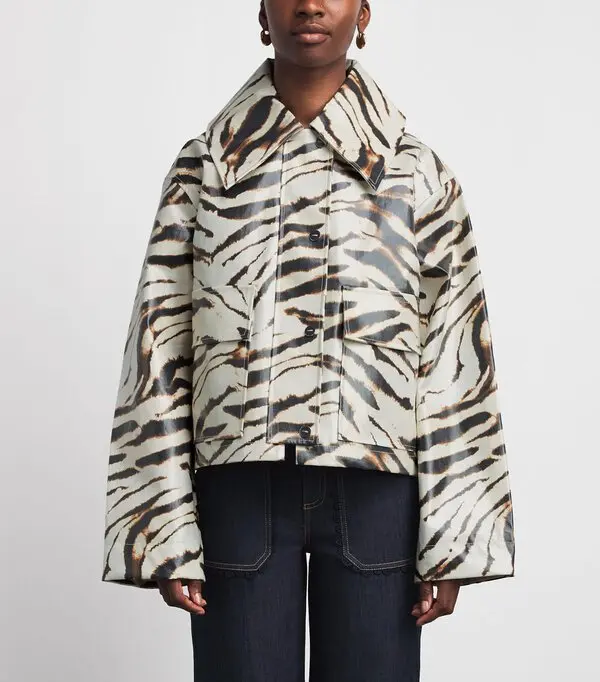 GANNI Laminated Zebra Jacket