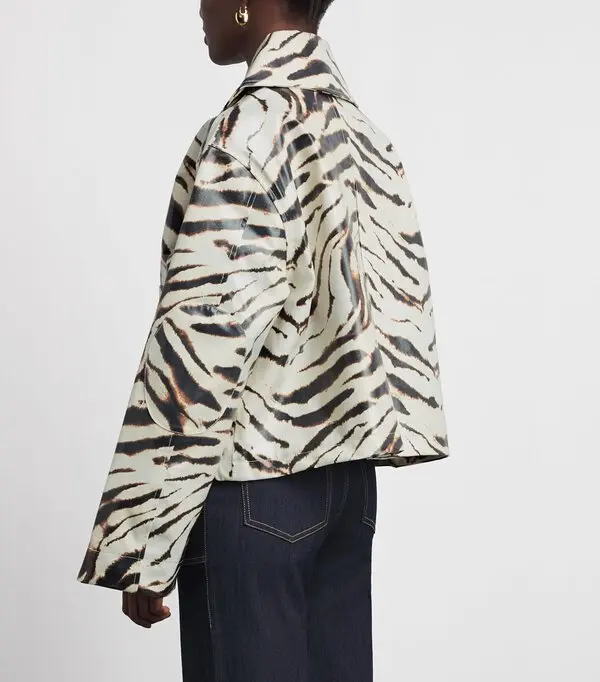 GANNI Laminated Zebra Jacket