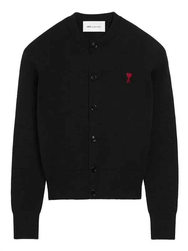 AMI Paris Cardigan In Lana Con Logo