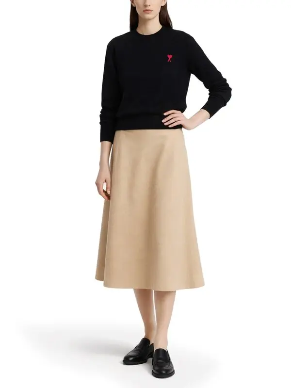 AMI Paris Crewneck Sweater With Logo Detail - Black