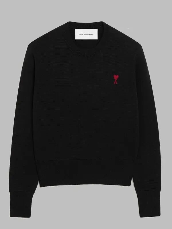 AMI Paris Crewneck Sweater With Logo Detail - Black