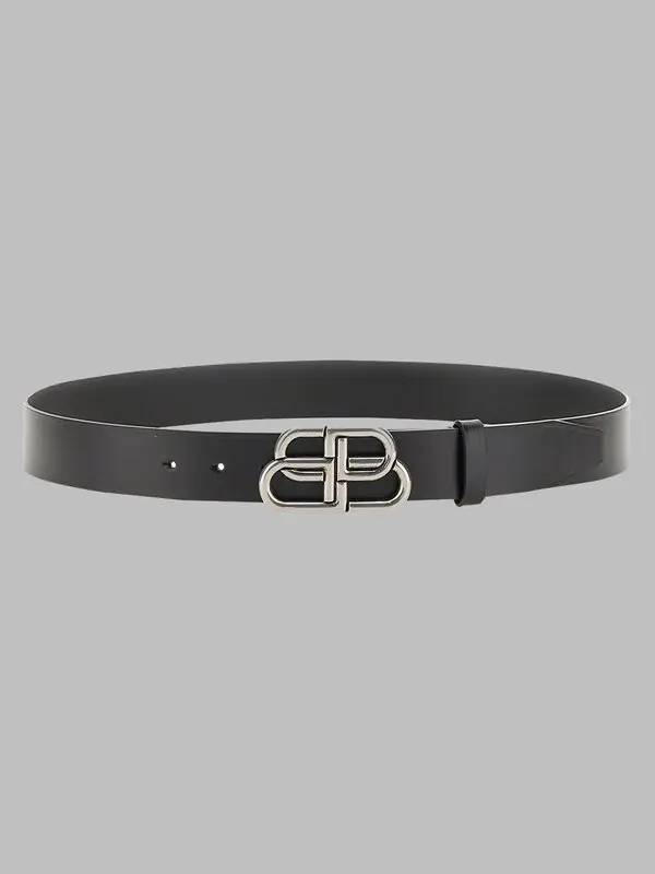 Balenciaga Cintura "bb" In Pelle - Black