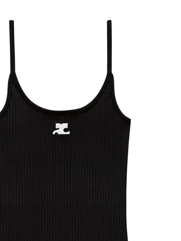 COURREGES Courrèges Ribbed Tank Top - Black