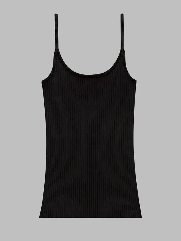COURREGES Courrèges Ribbed Tank Top - Black
