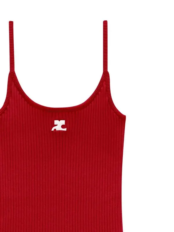 COURREGES Courrèges "reedition" Ribbed Tank Top - Red
