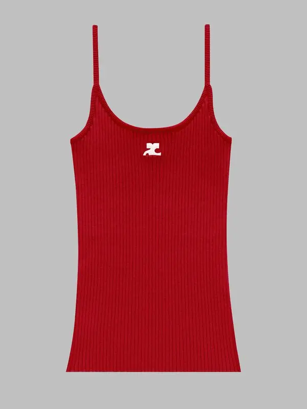 COURREGES Courrèges "reedition" Ribbed Tank Top - Red