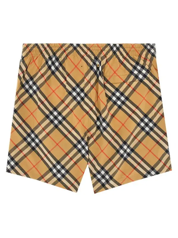 Burberry Check Print Swim Shorts - Beige