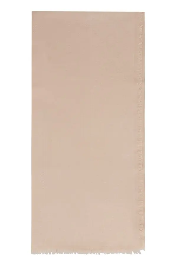 Gucci Gg Logo Silk And Wool Jacquard Scarf With Fringed Edges - Pink