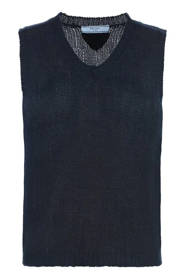Prada Ribbed Cashmere Knit Vest