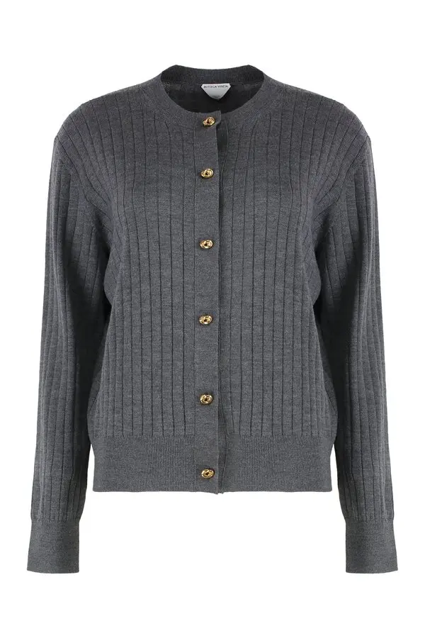 Bottega Veneta Ribbed Wool Cardigan