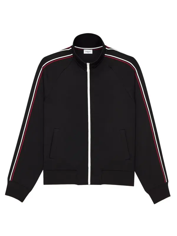 Saint Laurent Viscose-blend Stretch Track Jacket - Nero