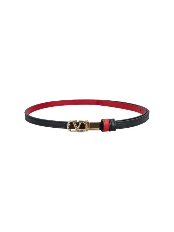 Valentino Garavani 100% Calf Leather Belt For - Black