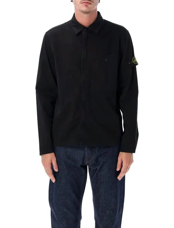 Stone Island Long Sleeve Button-up Shirt - Nero