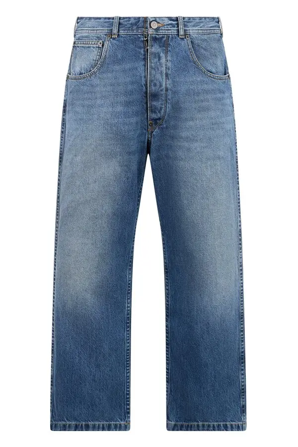 MAISON MARGIELA Cotton Straight-cut Jeans With Vintage Wash Effect - Blue