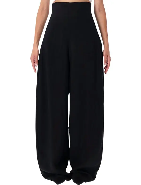 Alaïa High-rise Sculptural Wide-leg Tailored Trousers - Nero