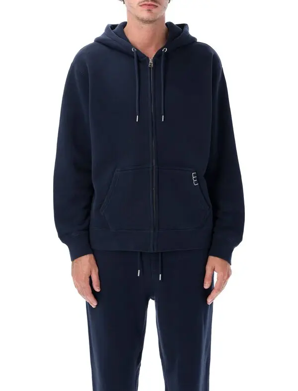 JW Anderson Zip Hoodie With Signature Stitching - Blu