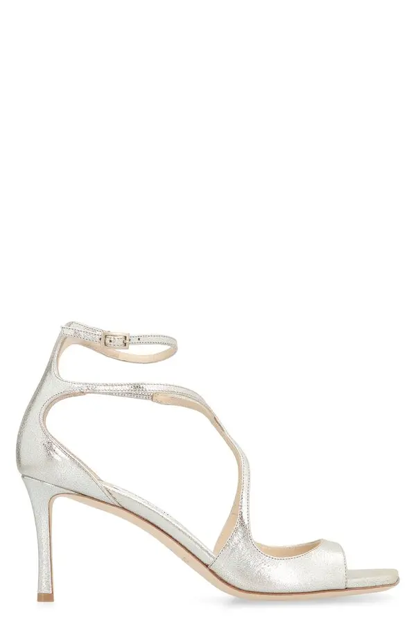JIMMY CHOO Azia Adjustable Ankle Strap Leather Sandals