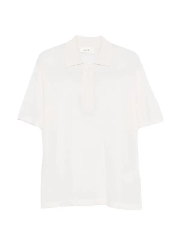 LISA YANG Cashmere Ribbed Knit Button-front Polo Shirt, Size