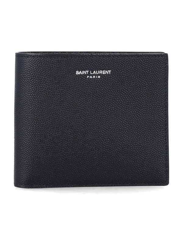 Saint Laurent Calf Leather Mini Wallet - Nero