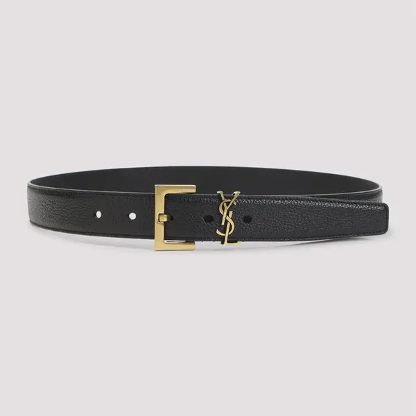 Saint Laurent Calf Leather Belt, 3cm - Black