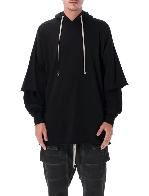 Rick Owens Cotton Jersey T-shirt With Distressed Detail - Nero