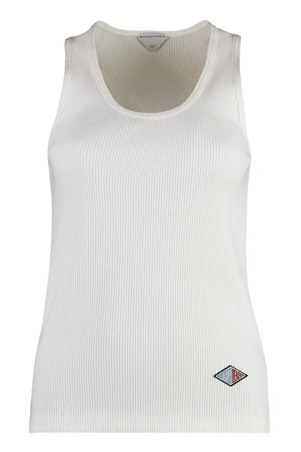 Bottega Veneta Ribbed Stretch Cotton Tank Top